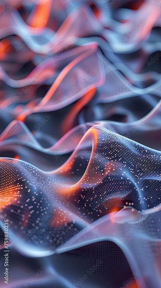 Abstract Digital Waves with Particle System Art Abstract digital art ...