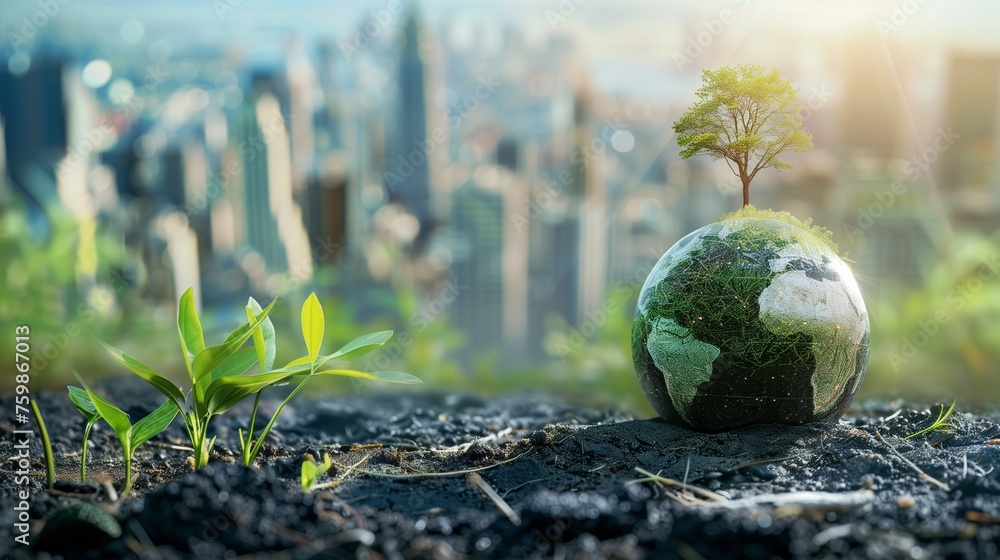 Nature-Based Solutions (NbS) concept, showcasing a sustainable urban ...