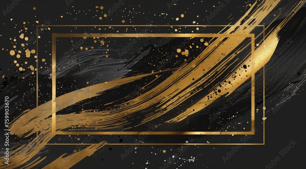 Luxury gold and black premium vip card background. A golden square ...