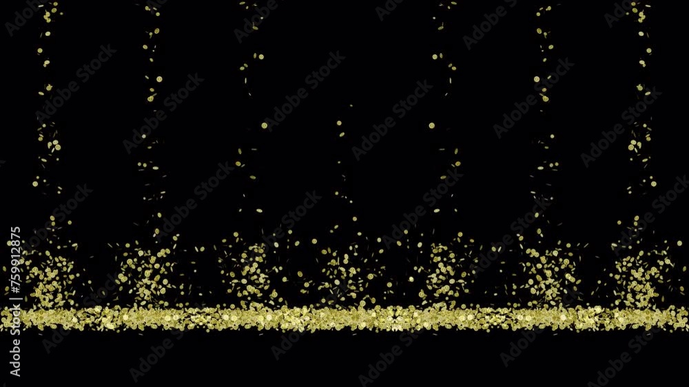 Coins drop. Coins rain animation on transparent background. Falling ...