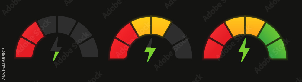 Energy gauge dial, electric power measurement. Electrical battery ...