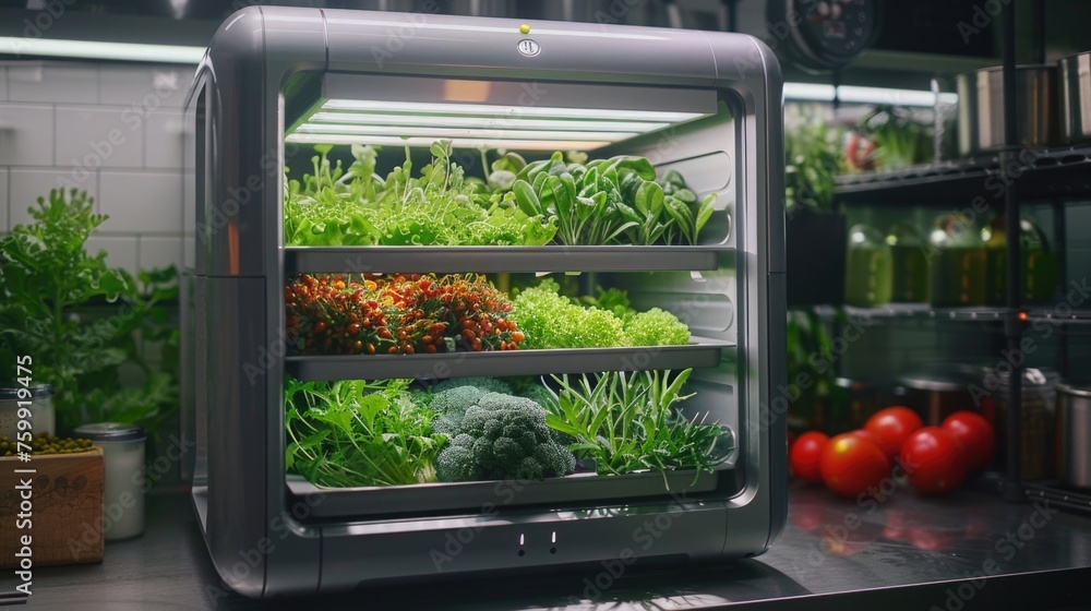 A compact, home-based vertical farm unit for growing personalized ...