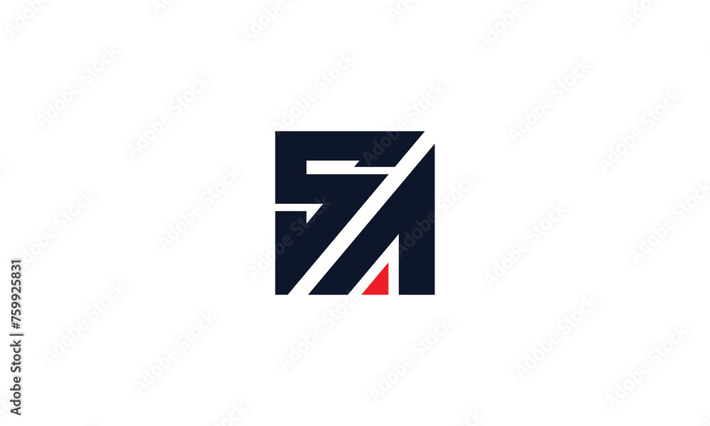 SA logo, Letter SA, SA letter logo design vector with black and red ...