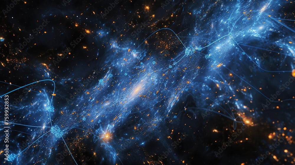 A vision of the cosmos depicted as a network of synaptic connections ...