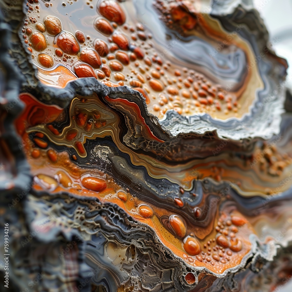 Design a visually striking interpretation of the metamorphic process ...