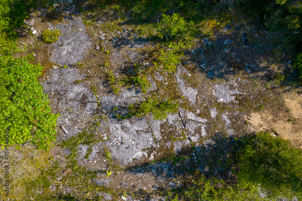 Aerial view of The Canadian Shield fragment form above. Laurentian ...