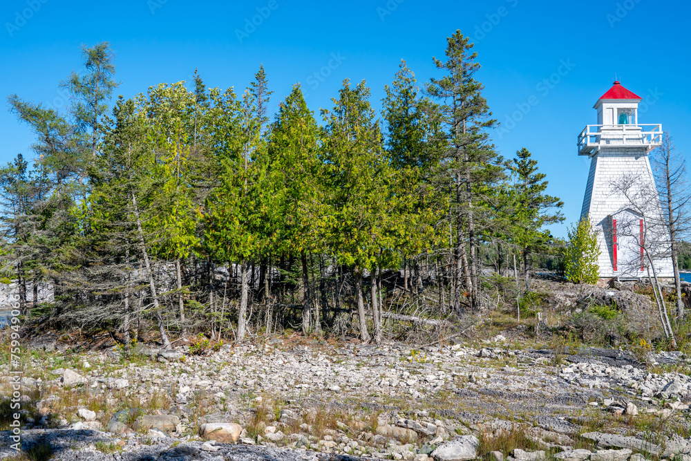 South Baymouth Range Front Lighthouse, located on Manitoulin Island ...