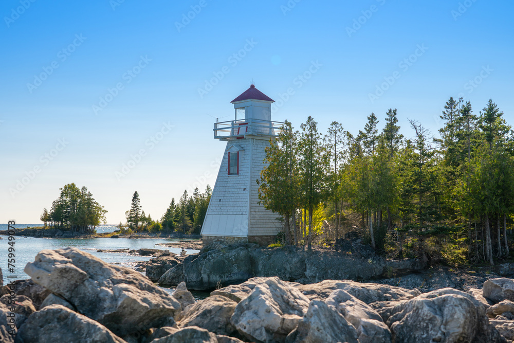 South Baymouth Range Front Lighthouse, located on Manitoulin Island ...
