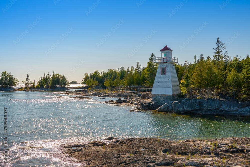 South Baymouth Range Front Lighthouse, located on Manitoulin Island ...