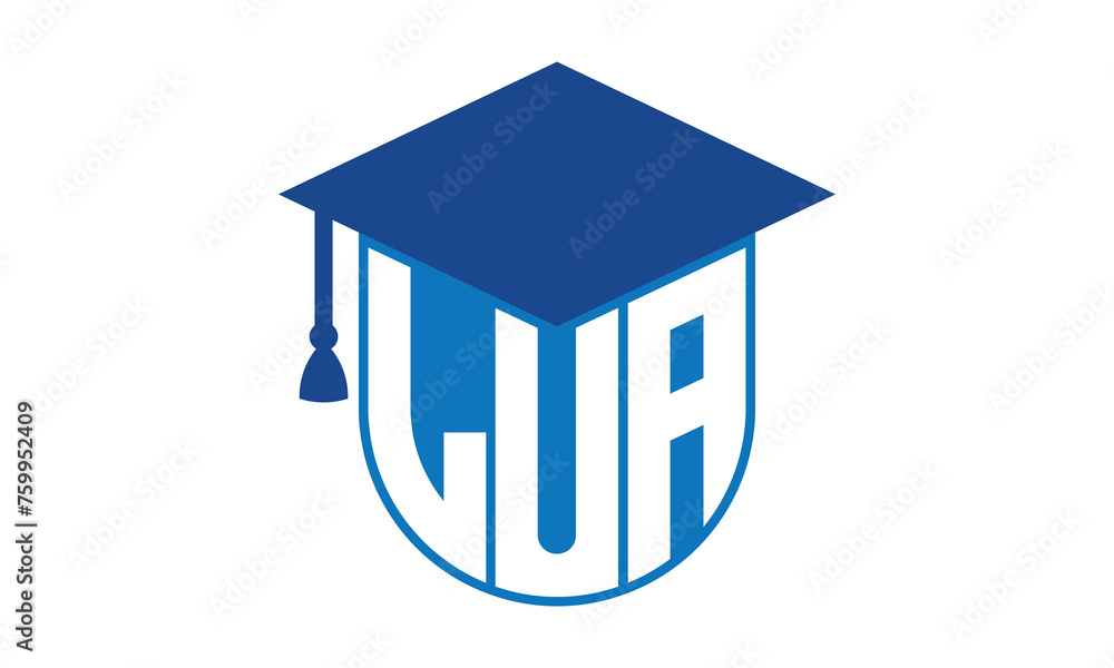 LUA initial letter academic logo design vector template. school college ...