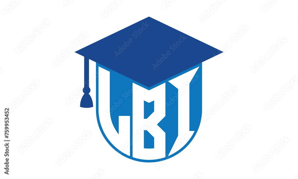 LBI initial letter academic logo design vector template. school college ...