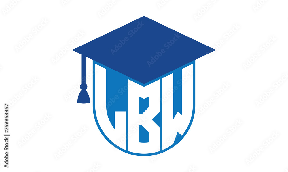 LBW initial letter academic logo design vector template. school college ...