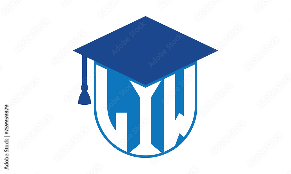 LIW initial letter academic logo design vector template. school college ...