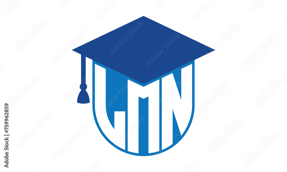 LMN initial letter academic logo design vector template. school college ...