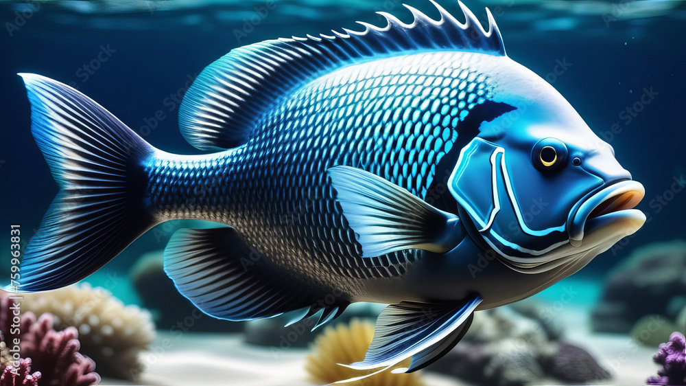 Beautiful tropical fish. underwater scene with coral reefs and sun ...