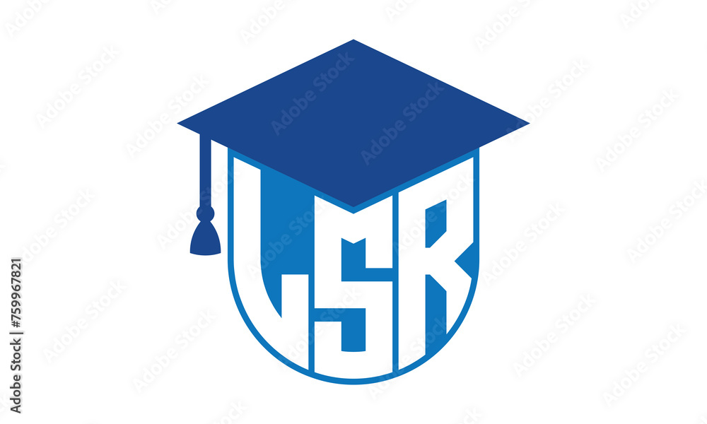 LSR initial letter academic logo design vector template. school college ...