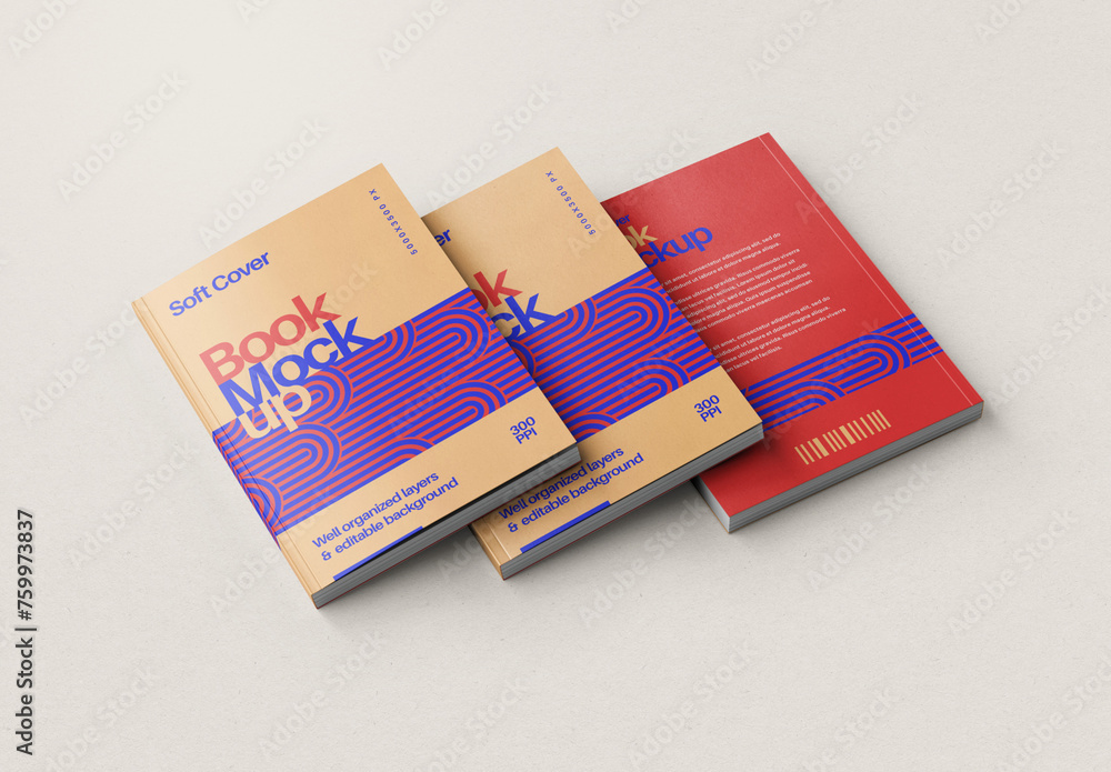 Paperback Soft Book Cover Mockup Stock Template | Adobe Stock