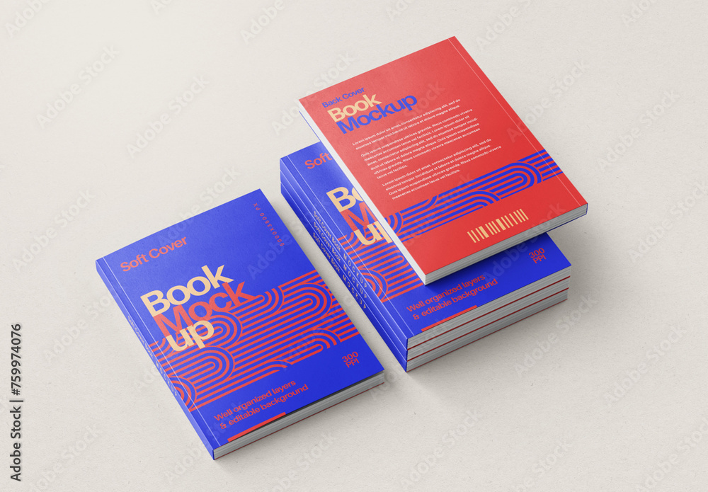 Paperback Soft Book Cover Mockup Stock Template | Adobe Stock