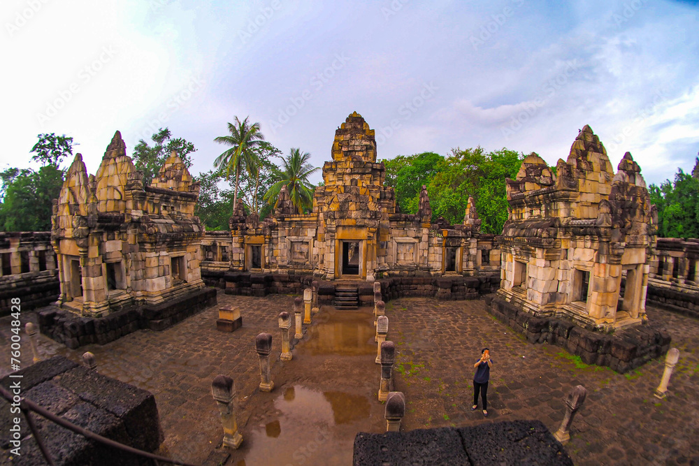 Landscape Historical Park. The ancient temple that presents humans is ...