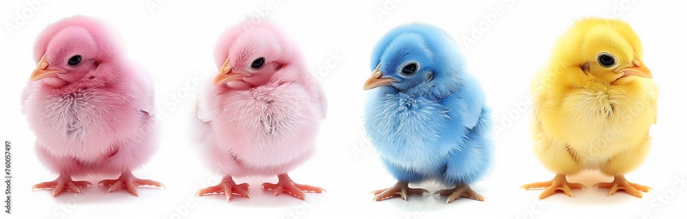 little chicks colored in different colors Stock Illustration | Adobe Stock