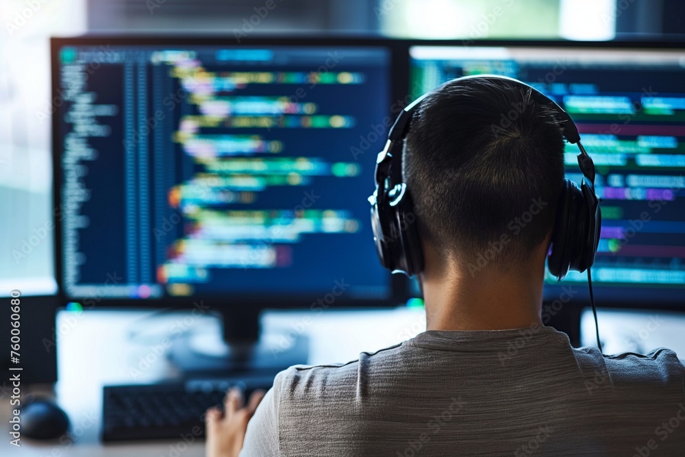 coding man coding on a computer back view, a man coding on a computer ... coding man coding on a computer back view, a man coding on a computer ...