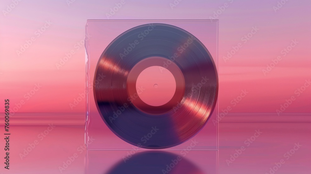 The vinyl plastic album cover frame shrinks with a realistic texture ...