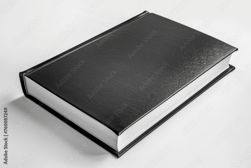 Blank Black Book Mockup on White Background for Design Template ...