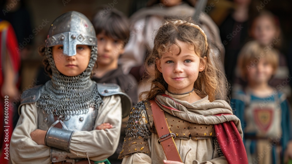 A boy and a girl swapping traditional gender roles in a school play ...