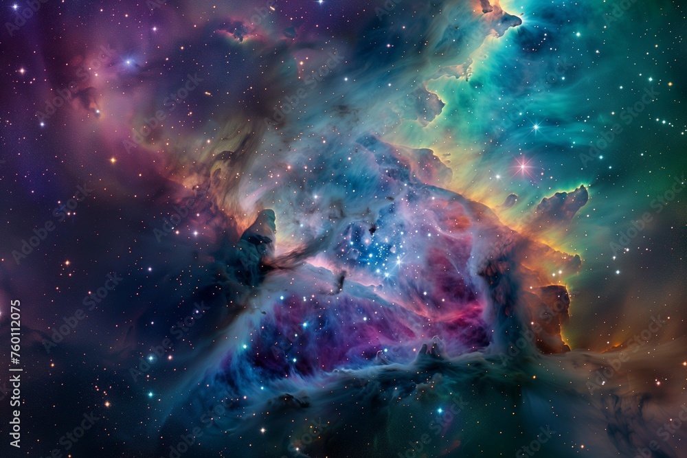 Celestial Dance of Lights: Ethereal Nebula and Star Clusters in ...