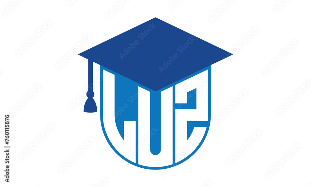 LUZ initial letter academic logo design vector template. school college ...