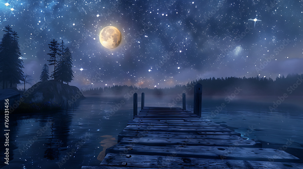 An enchanting desktop screensaver depicting a starry night sky filled ...