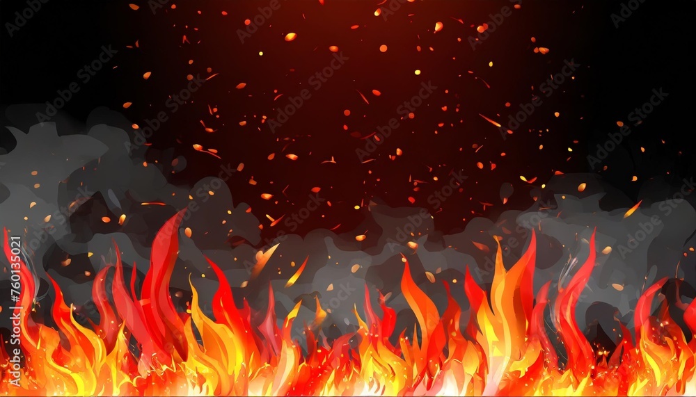 background with fire sparks embers and smoke overlay effect of burn ...