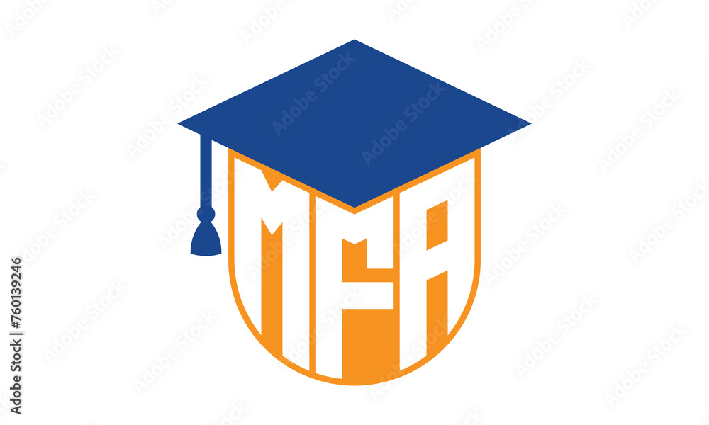 MFA initial letter academic logo design vector template. school college ...