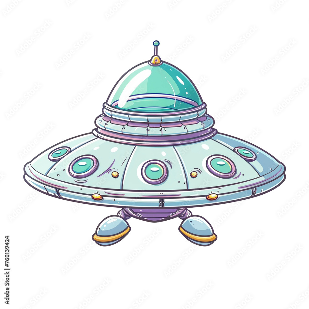 ufo cartoon isolated on transparent background - Generative AI Stock ...