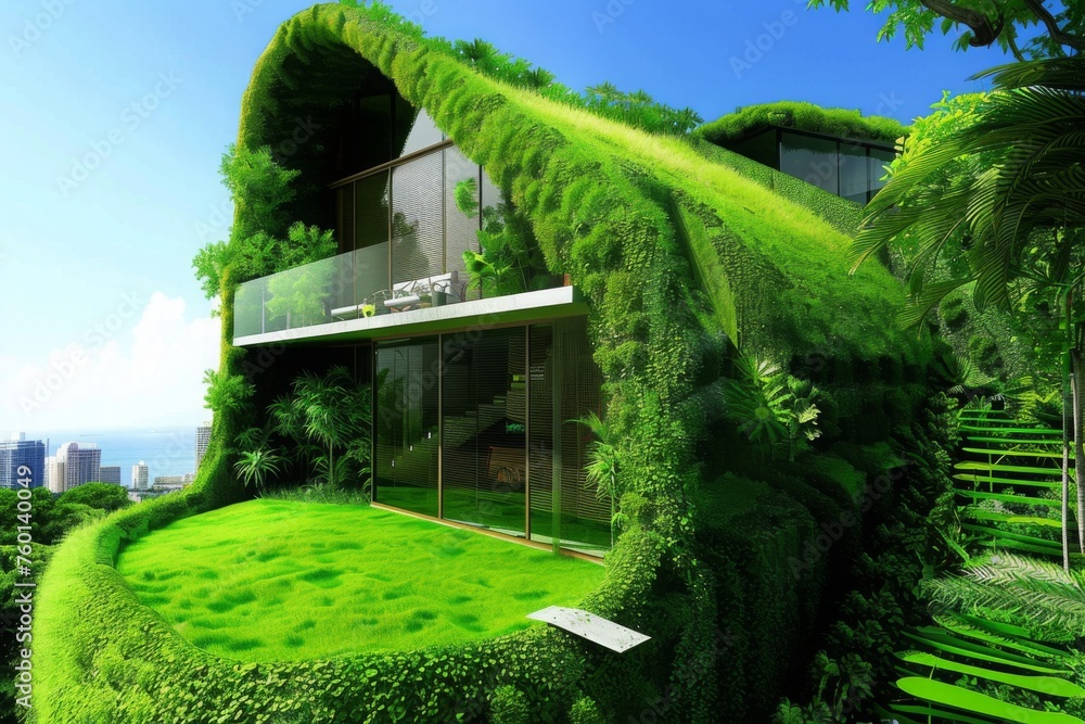 An environmentally conscious architectural project, green building ...