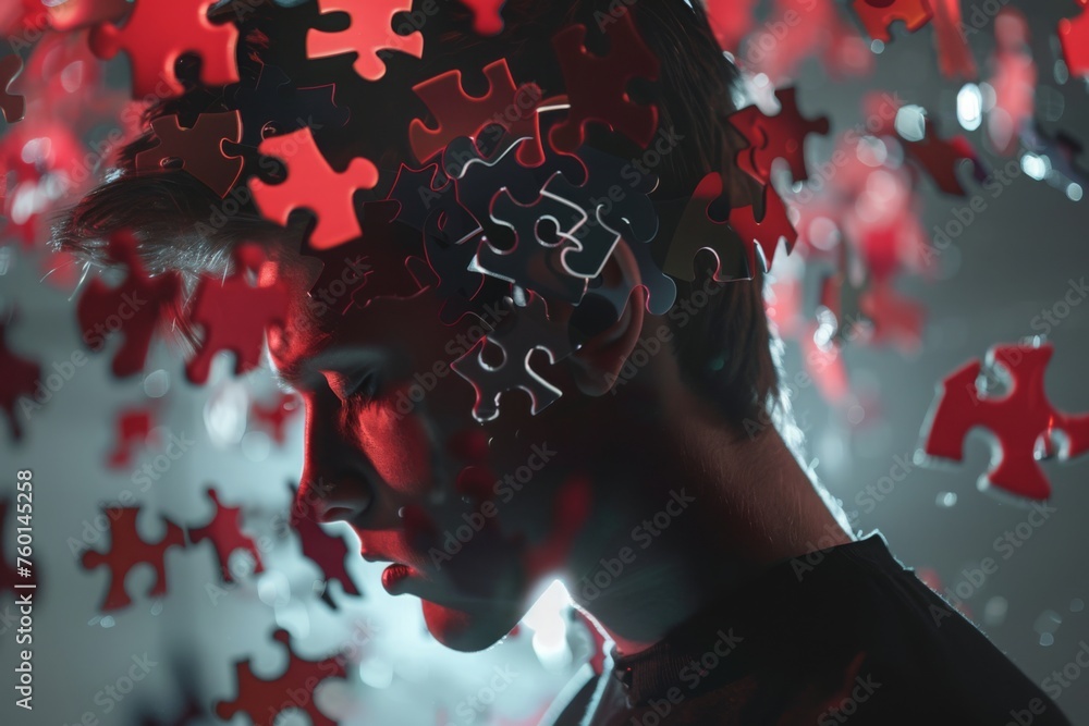 ADHD and mental health challenges, possibly featuring symbols like a ...
