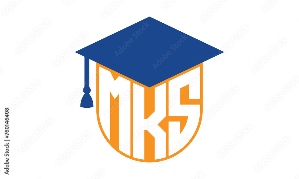 MKS initial letter academic logo design vector template. school college ...