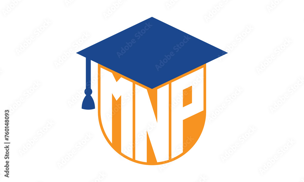 MNP initial letter academic logo design vector template. school college ...