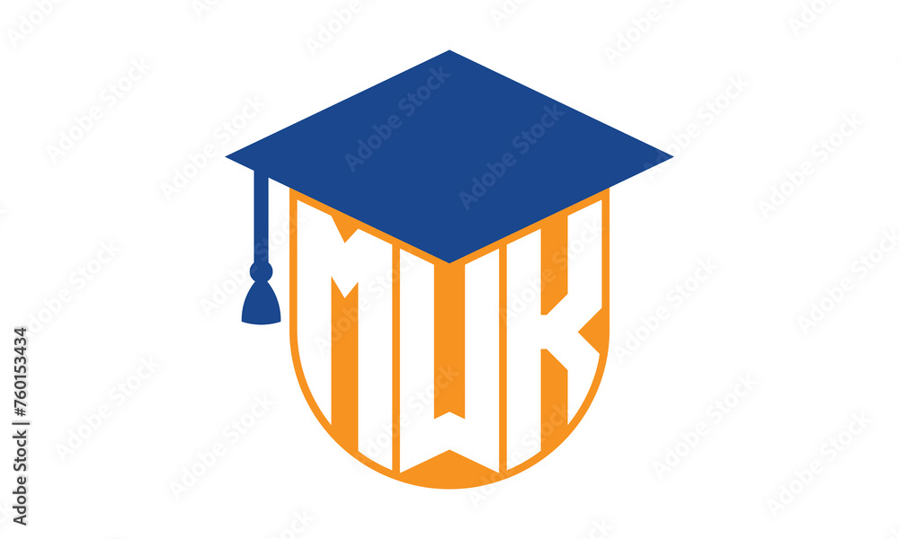 MWK initial letter academic logo design vector template. school college ...