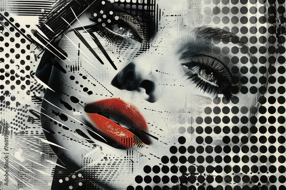 Punk and halftone collage, edgy modern style merging rebellious punk ...