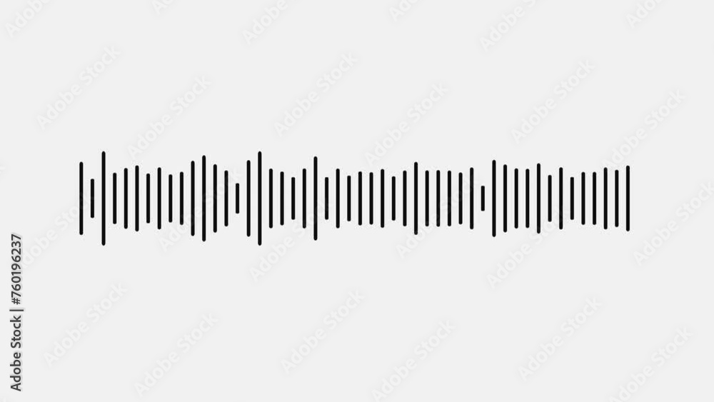 Sound wave animation with black bars on white background, Black sound ...