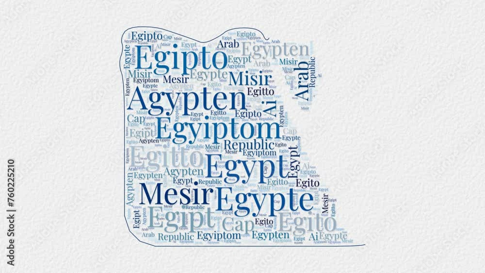 Egypt logo animation. Egypt boundary word cloud animation. Video of ...