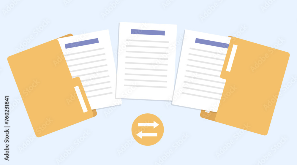 Documents transfer file from folder, Transfer data, Sheet paper ...
