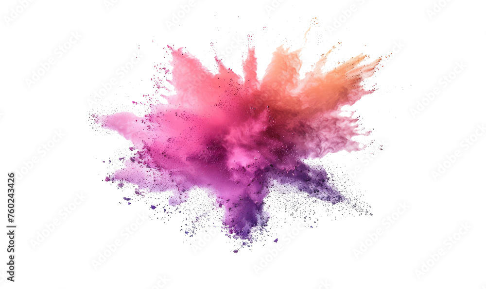Explosion splash of colorful powder isolated on white background ...