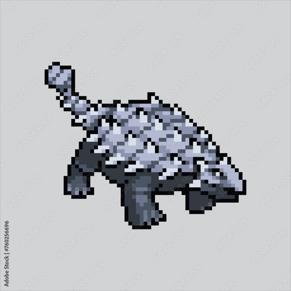 Pixel art illustration Ankylosaurus. Pixelated Ankylosaurus ...