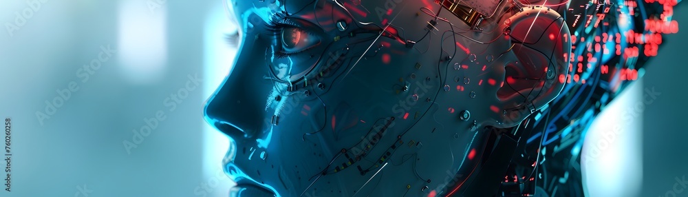 Futuristic Humanoid Head: A Cyberpunk Fusion of Biomechanics and Neural ...