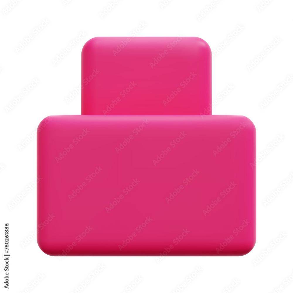 3d vector extrude model icon. Isolated on white background. 3d geometry ...