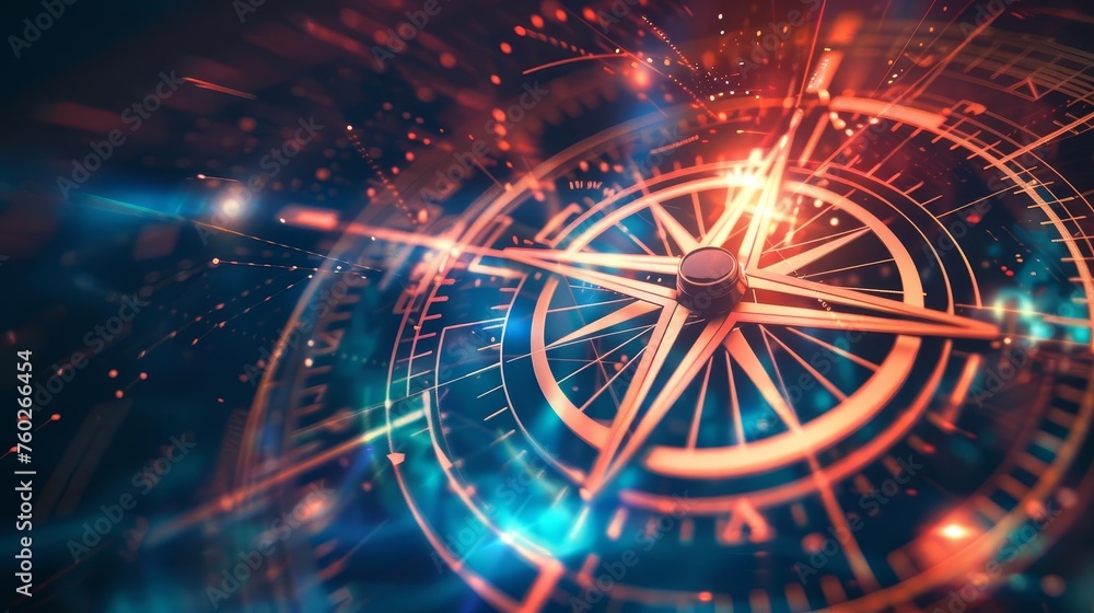 Strategic Business Compass Infographic, Navigating Vision, Mission ...