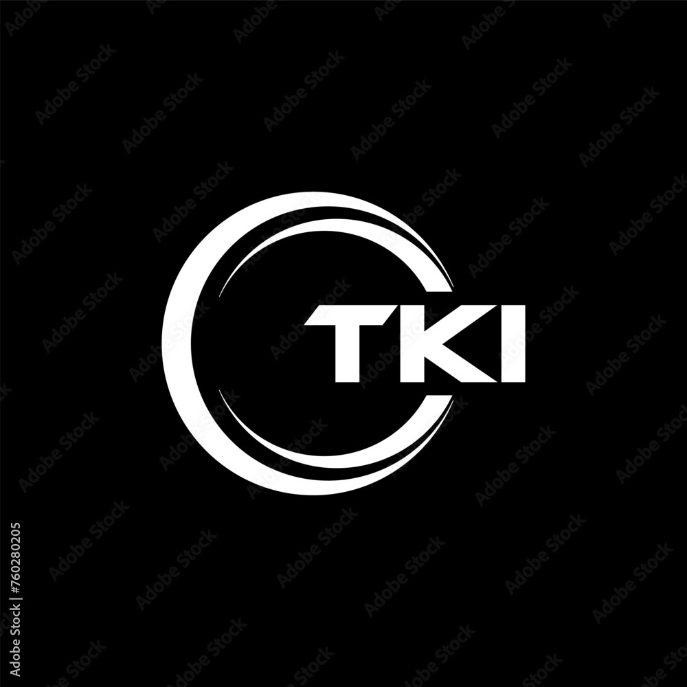 TKI letter logo design with black background in illustrator, cube logo ...