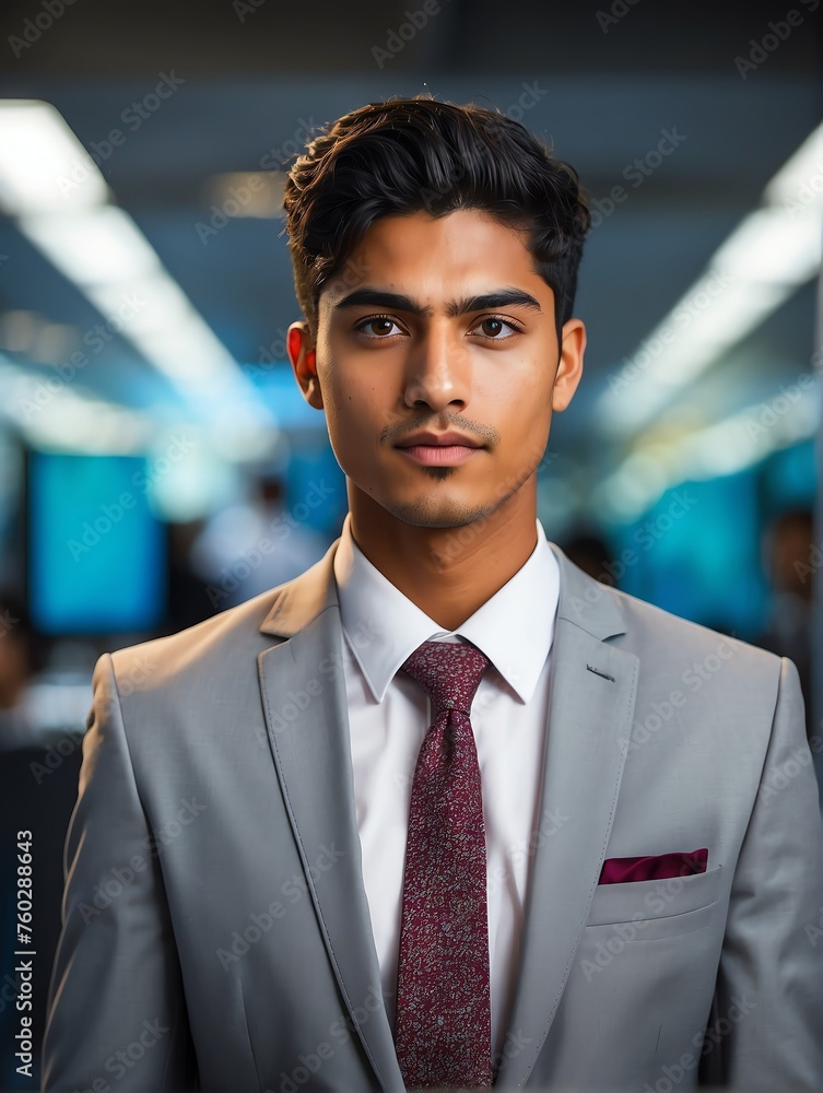 Portrait of fresh graduate young immigrant man professional corporate ...